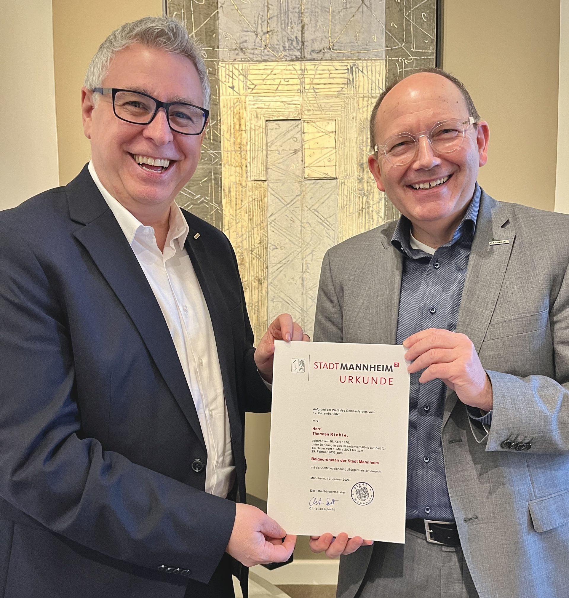 Amtsantritt von Bürgermeister Thorsten Riehle - CityGuide