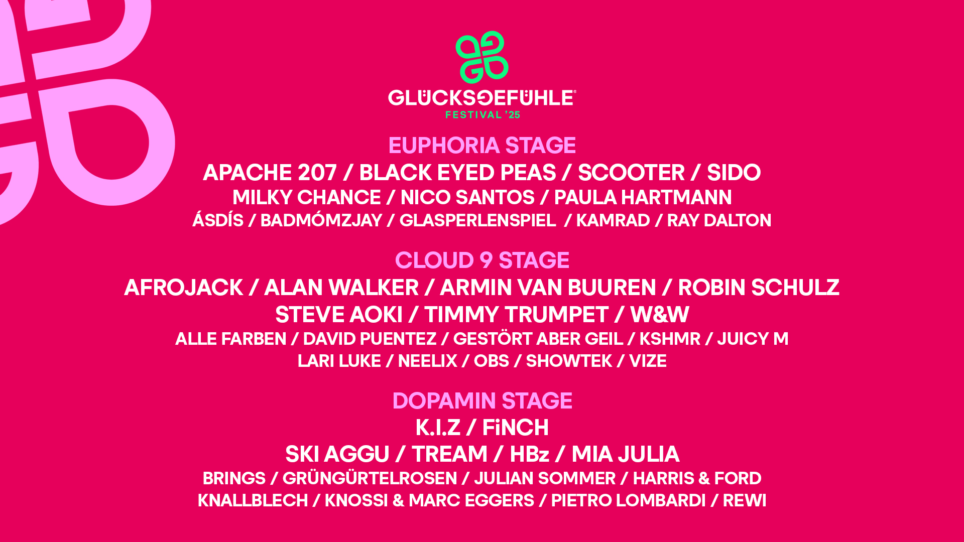 GLÜCKSGEFÜHLE Festival 2025 - Das Line-Up - CityGuide